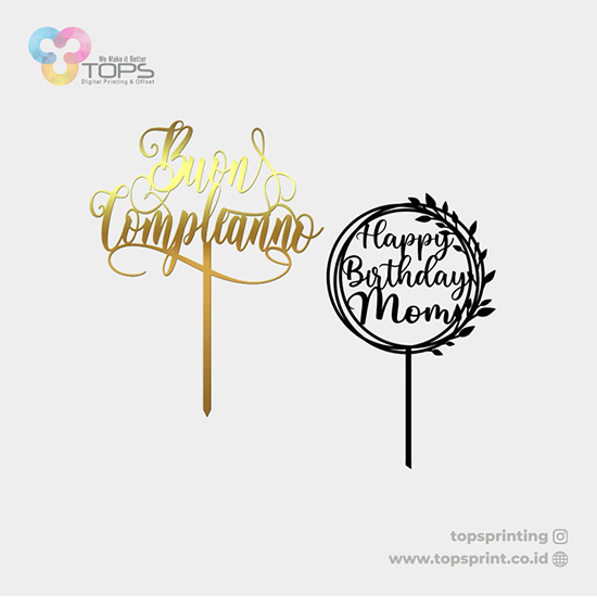 Topper Cutting Akrilik Transparan 2 mm 10x15 | Tops Print