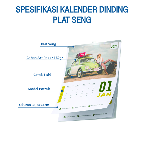 Kalender Plat Seng Art Paper 260gr Isi 3 Lembar | Tops Print